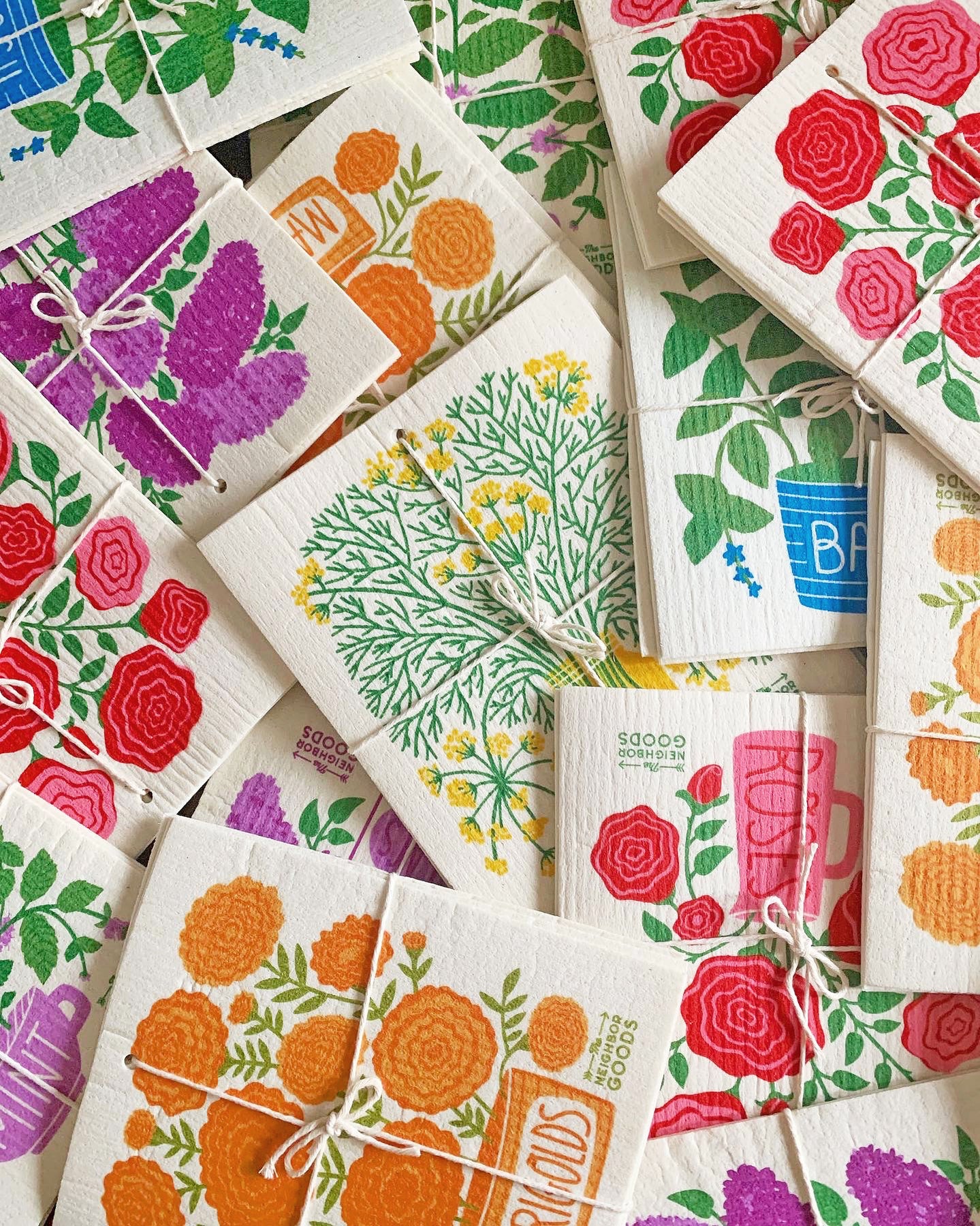 Fresh Herbs - Sponge Cloth SET OF 3 - The Neighborgoods