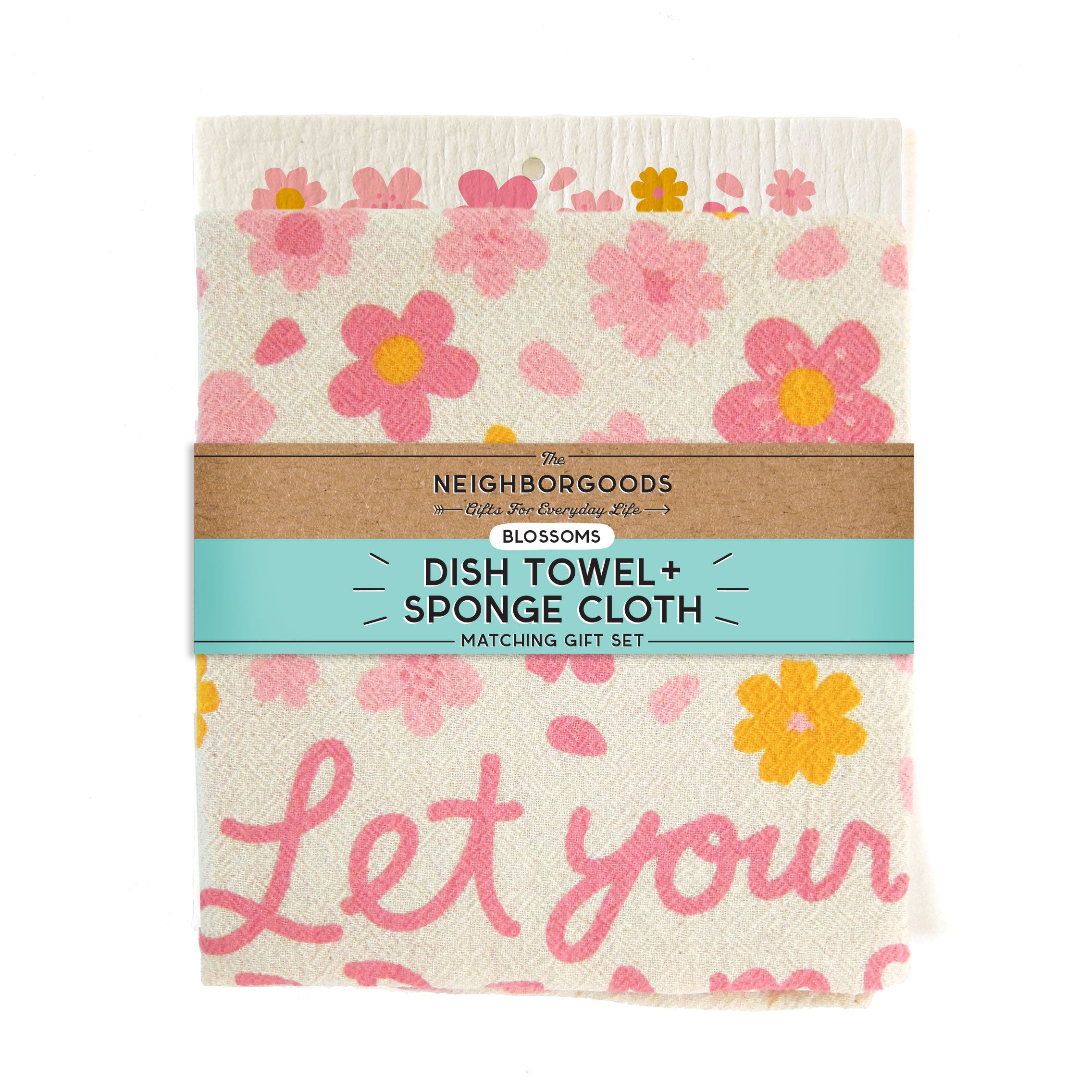 Blossoms Dish Towel + Sponge Cloth Gift Set - The Neighborgoods